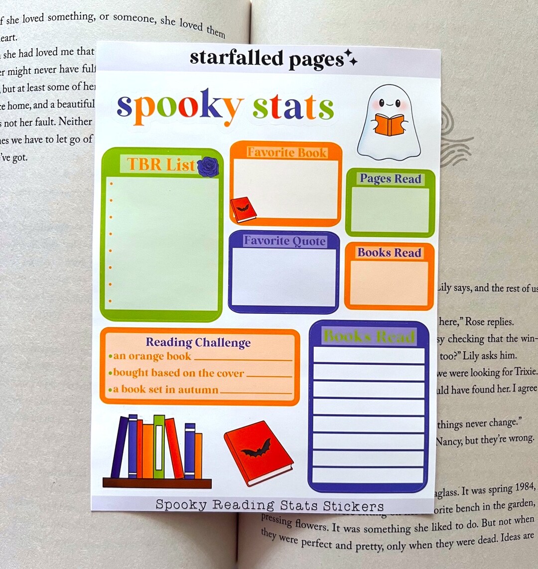 Spooky Halloween Bookish Statistics / Bookish Stickers, Annotation ...