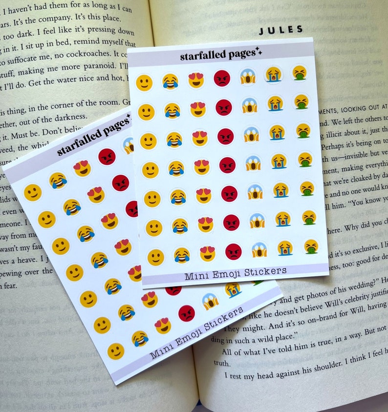 Mini Emoji Stickers / Bookish Stickers, Annotation Products, Reading ...