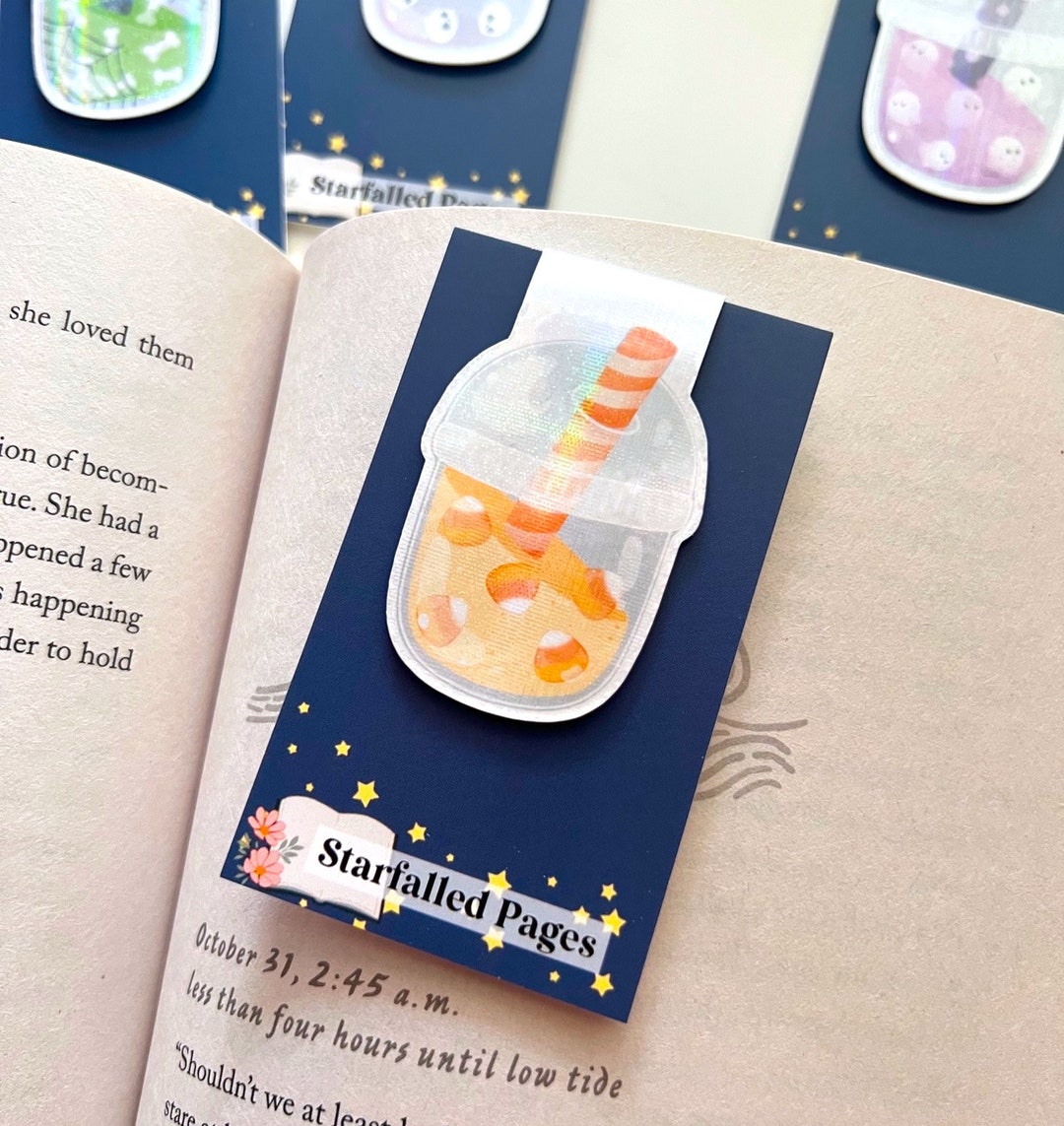 Candy Corn Boba Drink Holographic Magnetic Bookmark | Bookish | Book ...