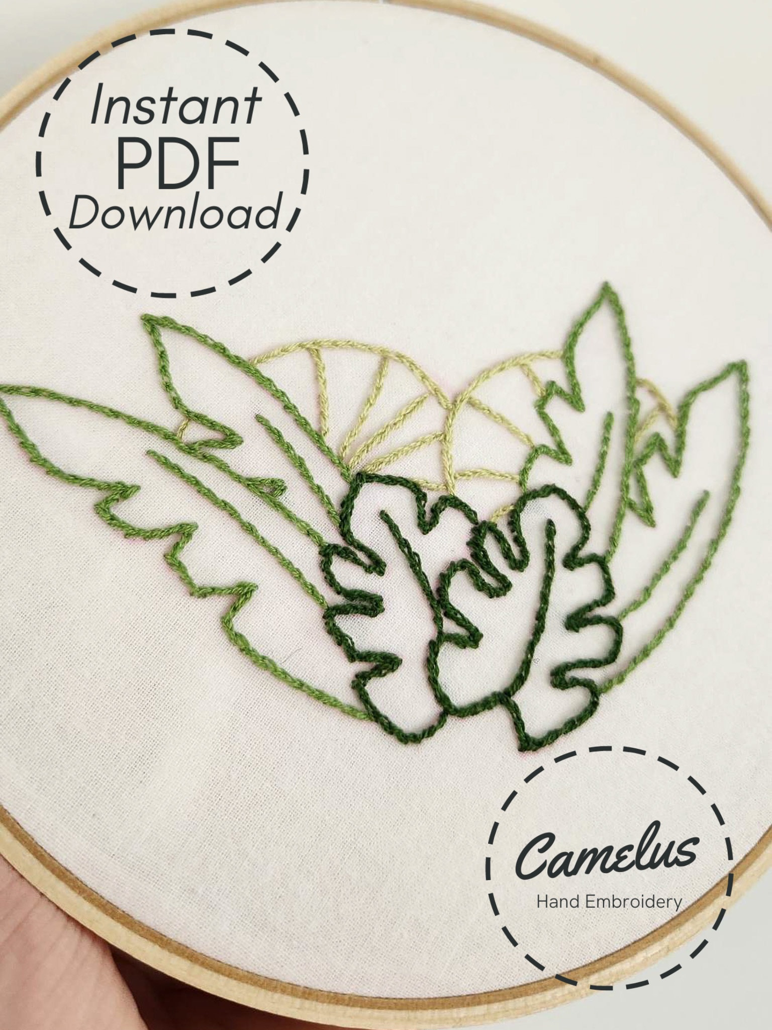 Palm Leaves Digital Hand Embroidery Pattern - Etsy