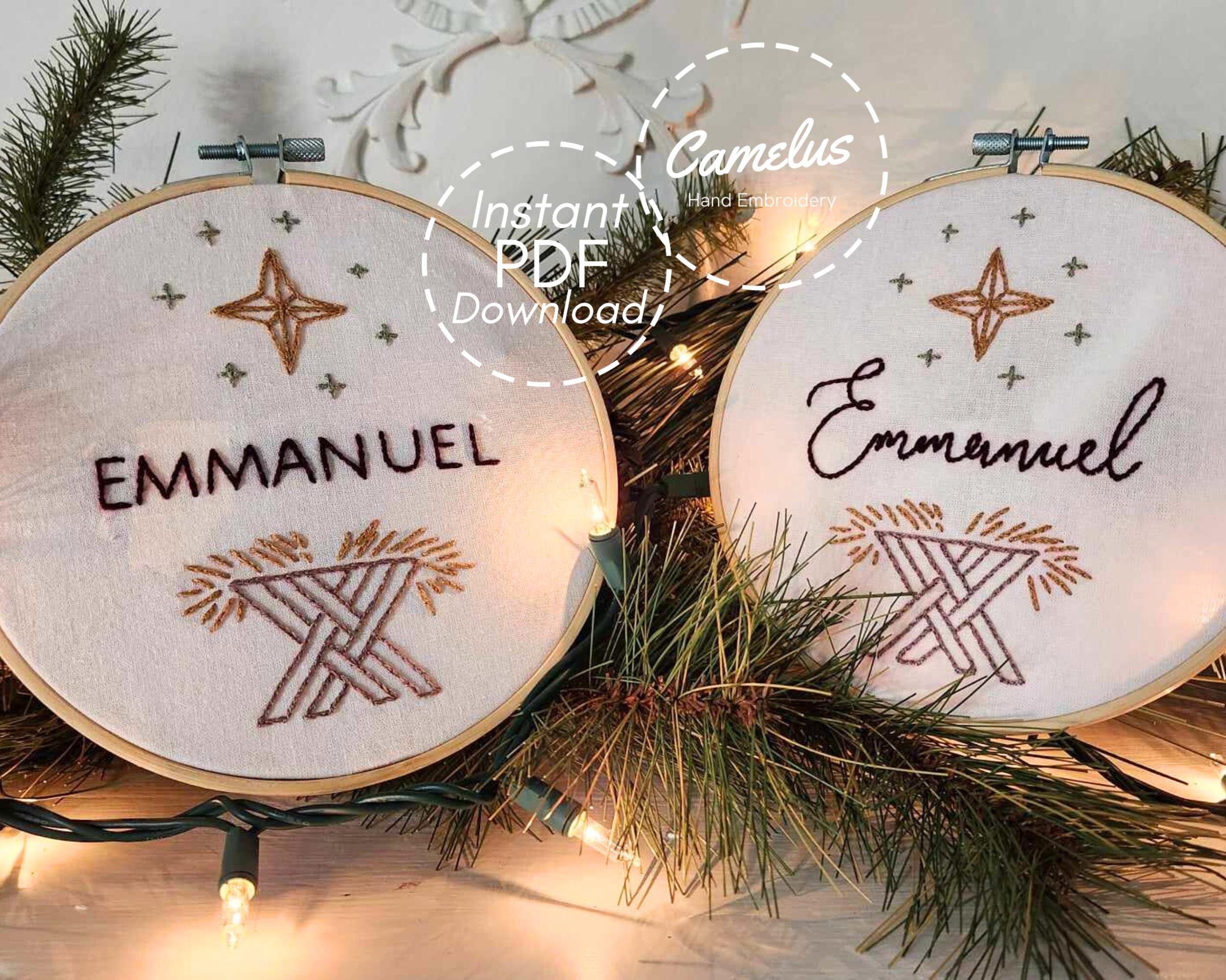 Christmas / Advent Emmanuel Manger Hand Embroidery Pattern - Etsy