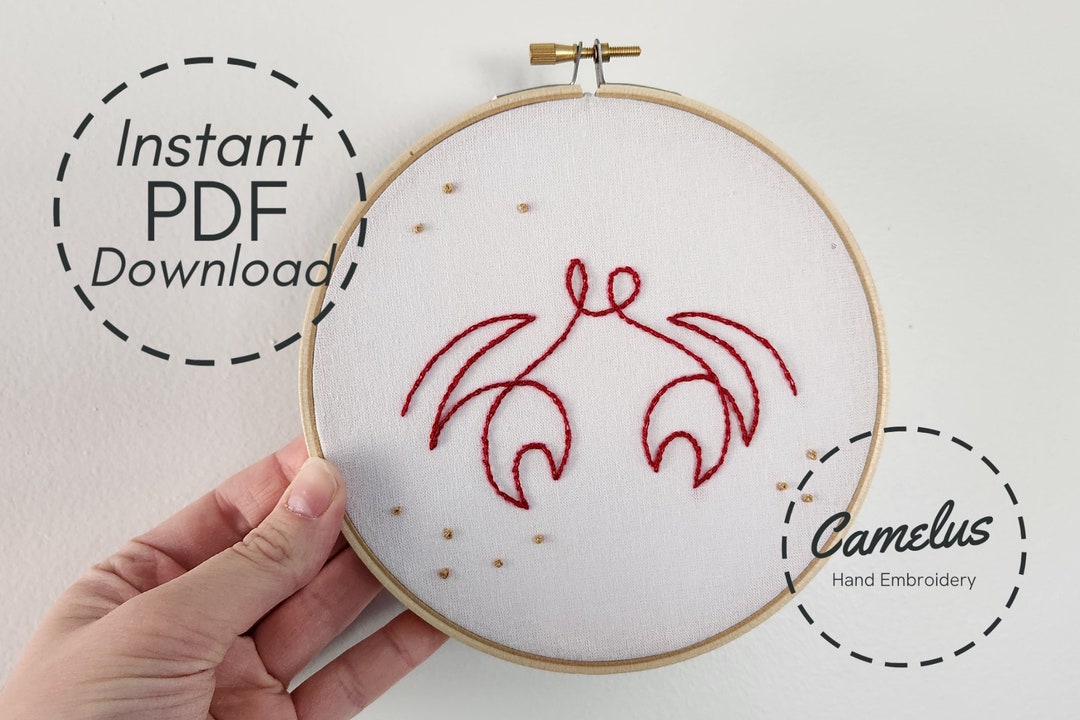Crab Digital Hand Embroidery Pattern - Etsy