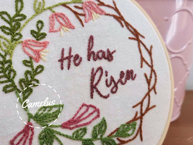 Easter, He Has Risen, Crown of Thorns Hand Embroidery Pattern - Etsy