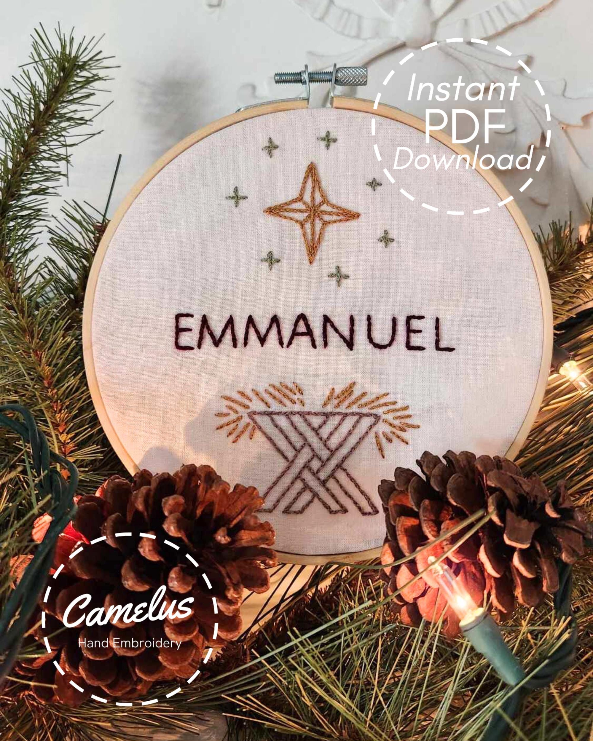 Christmas / Advent Emmanuel Manger Hand Embroidery Pattern - Etsy