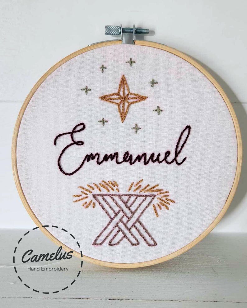 Christmas / Advent Emmanuel Manger Hand Embroidery Pattern - Etsy