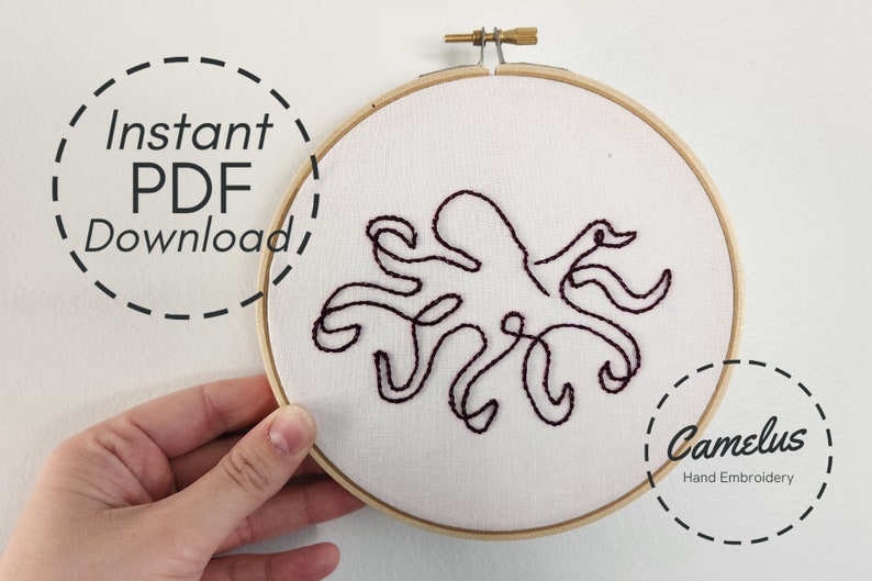 Octopus Hand Embroidery Pattern - Etsy