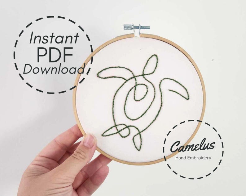 Sea Turtle Hand Embroidery Pattern - Etsy