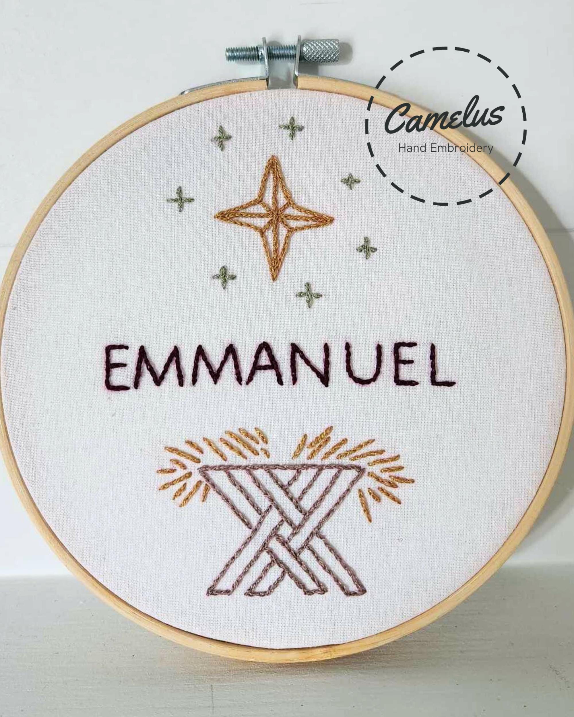 Christmas / Advent Emmanuel Manger Hand Embroidery Pattern - Etsy