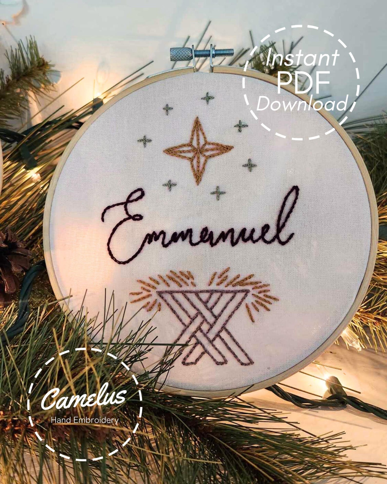 Christmas / Advent Emmanuel Manger Hand Embroidery Pattern - Etsy