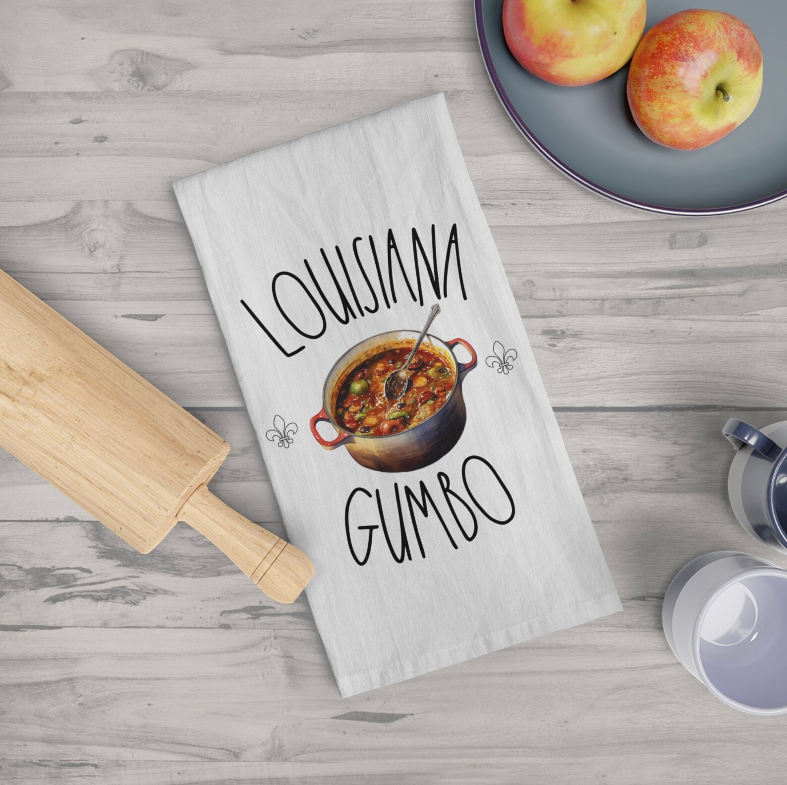 Louisiana Gumbo Tea Towel, Kitchen Towel, New Orleans Gift, Wedding ...