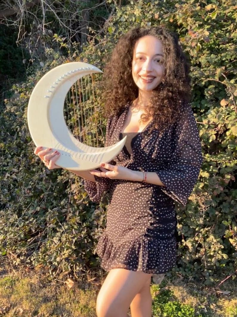 18 String Mega MOON LYRE ARP Professional Instrument Gift, Instruments ...