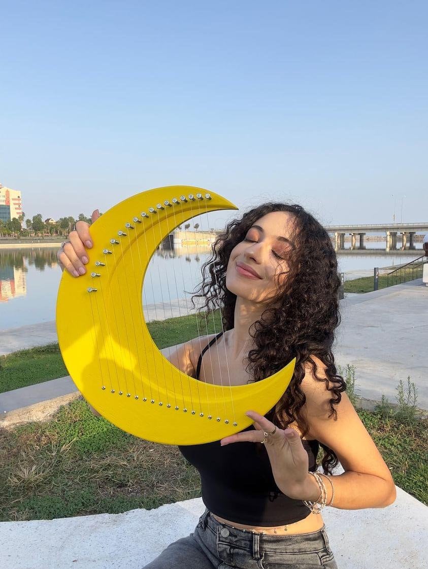 18 String Mega MOON LYRE ARP Professional Instrument Gift, Instruments ...