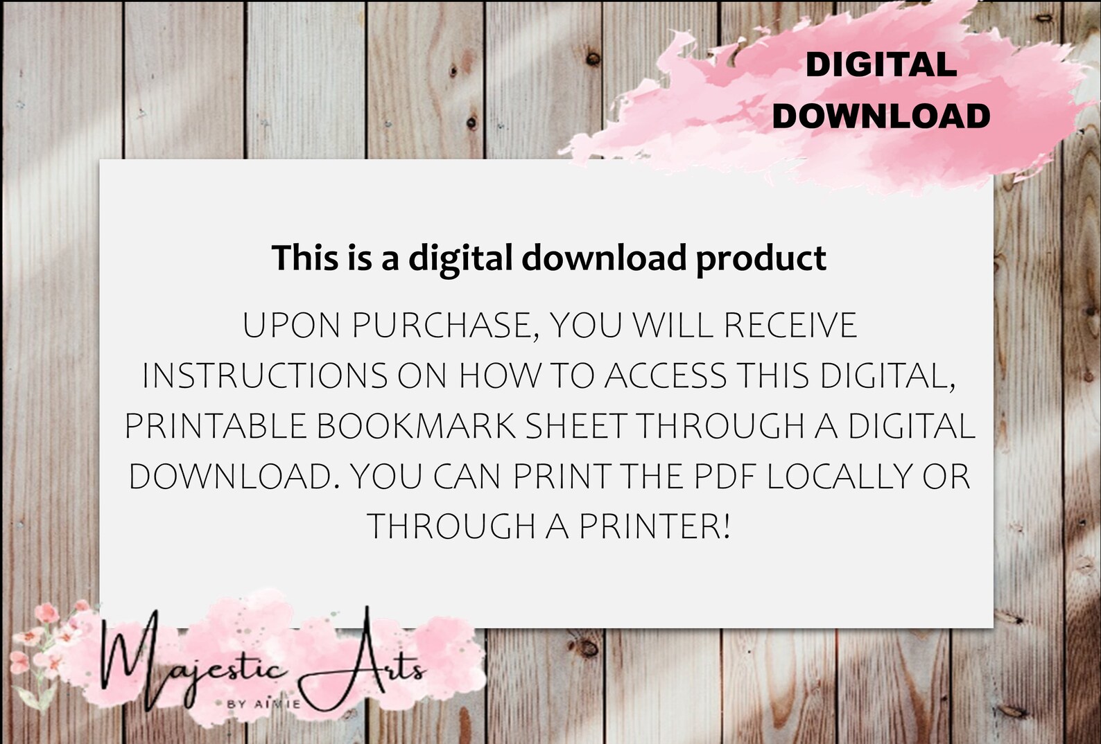 Watercolor Splash Bookmarks - Bookmark Set of 5 - Downloadable ...