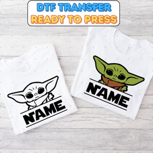 Grogu Custom Printable Name DTF Transfer Ready to Press, Baby Yoda ...