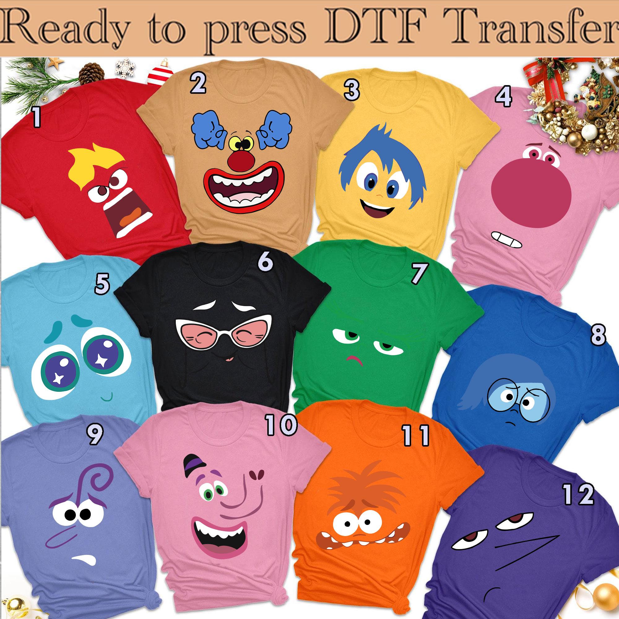 Inside Out 2 DTF Transfer – Custom Cartoon Emotions – Ready to Press ...