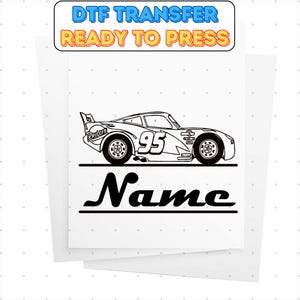 Cars Mcqueen Custom Name DTF Transfer DIY Ready to Press, Lightning ...