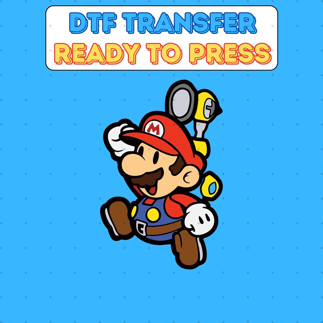 Super Mario DTF Transfer,super Mario Design DTF Transfer Ready to Press ...
