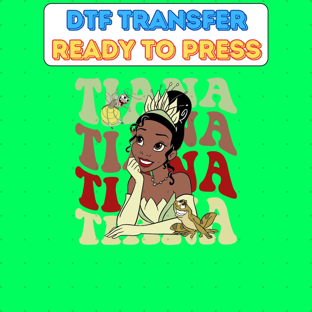 Disney Princess Tiana Matching DTF Transfer,disney Princess Dtf ...