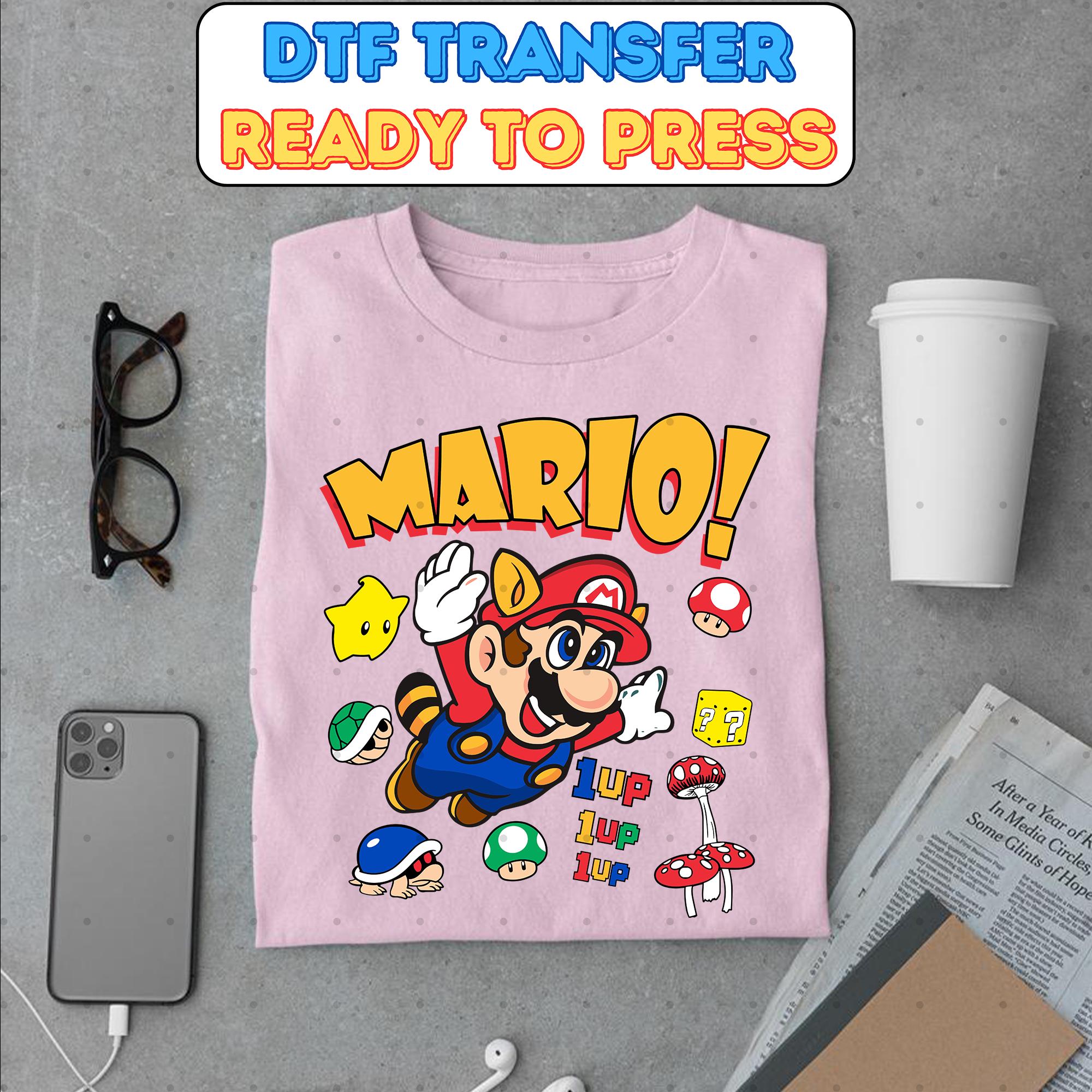 Super Mario Cute Fly DTF Transfer Ready to Press,super Mario Character ...