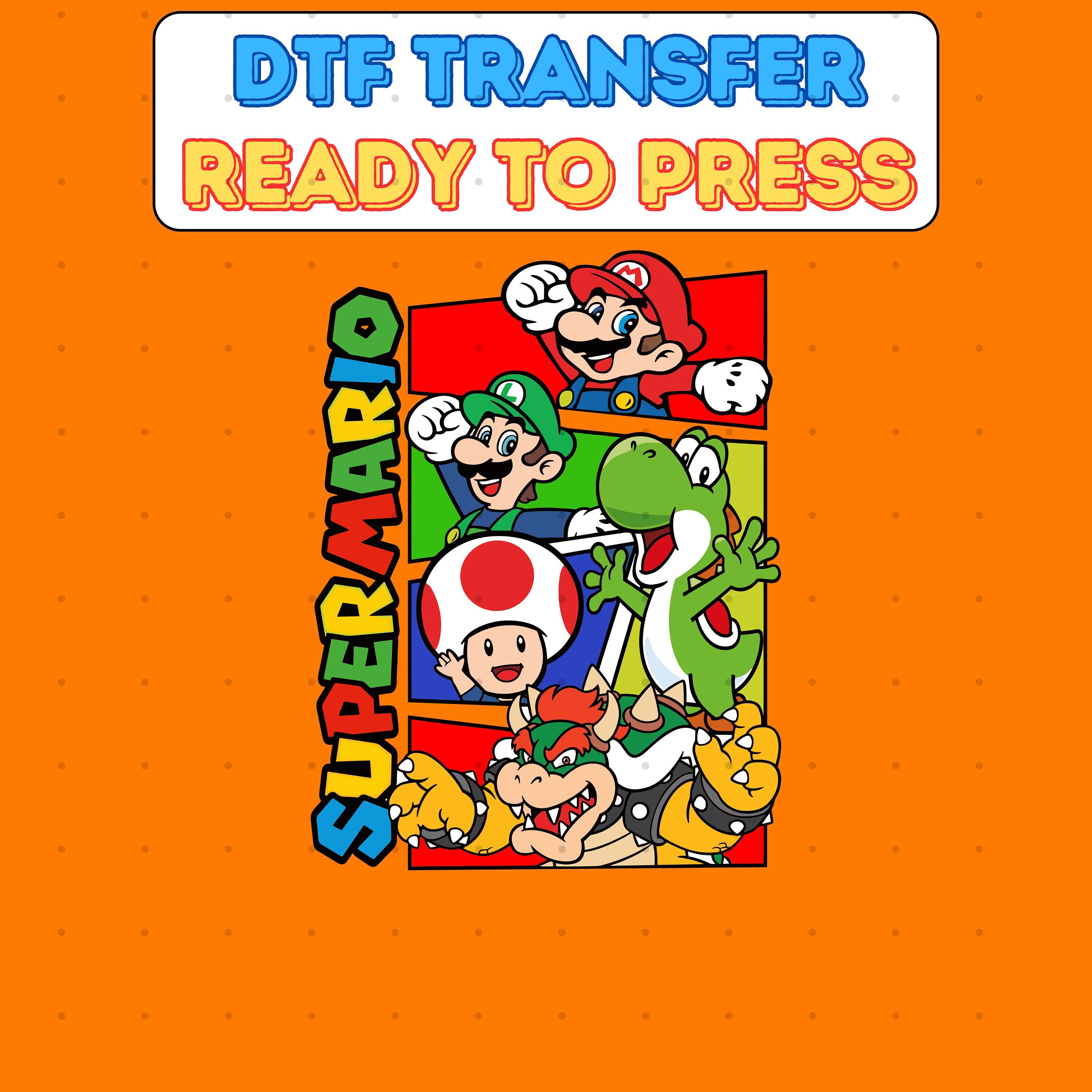 Mario & Friend Party Matching DTF Transfer, Super Mario Dtf, Super ...