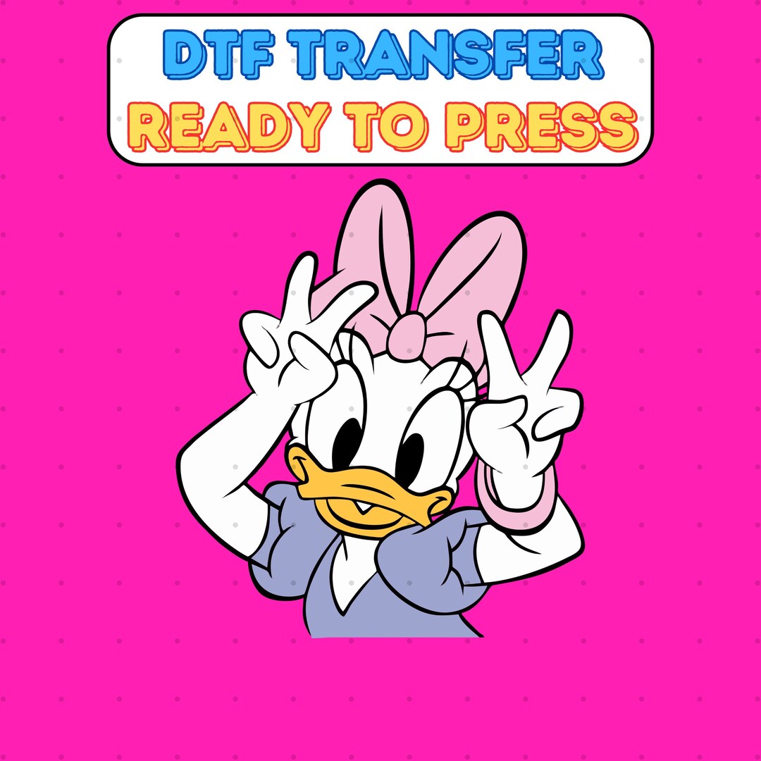 Disney Daisy Duck DTF Transfer, Daisy Duck Heat DTF Transfer Ready to ...