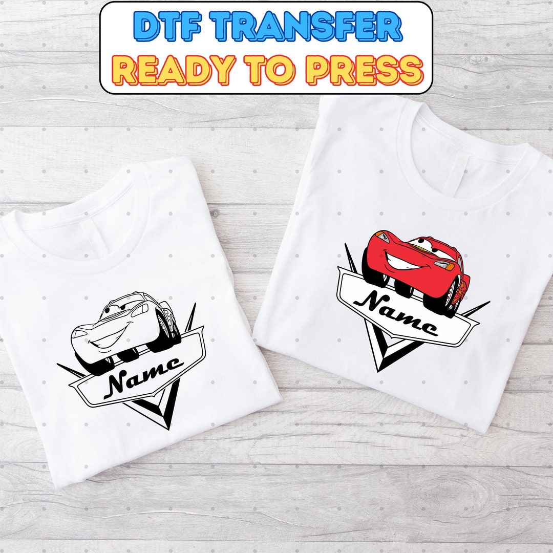 Lightning Mcqueen Custom Name DTF Transfer DIY Ready to Press, Custom ...