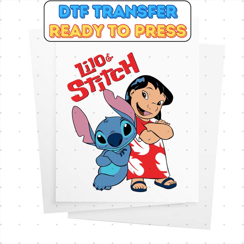 Lilo and Stitch Heat DTF Transfer, Disney Stitch and Friend Lilo Heat ...