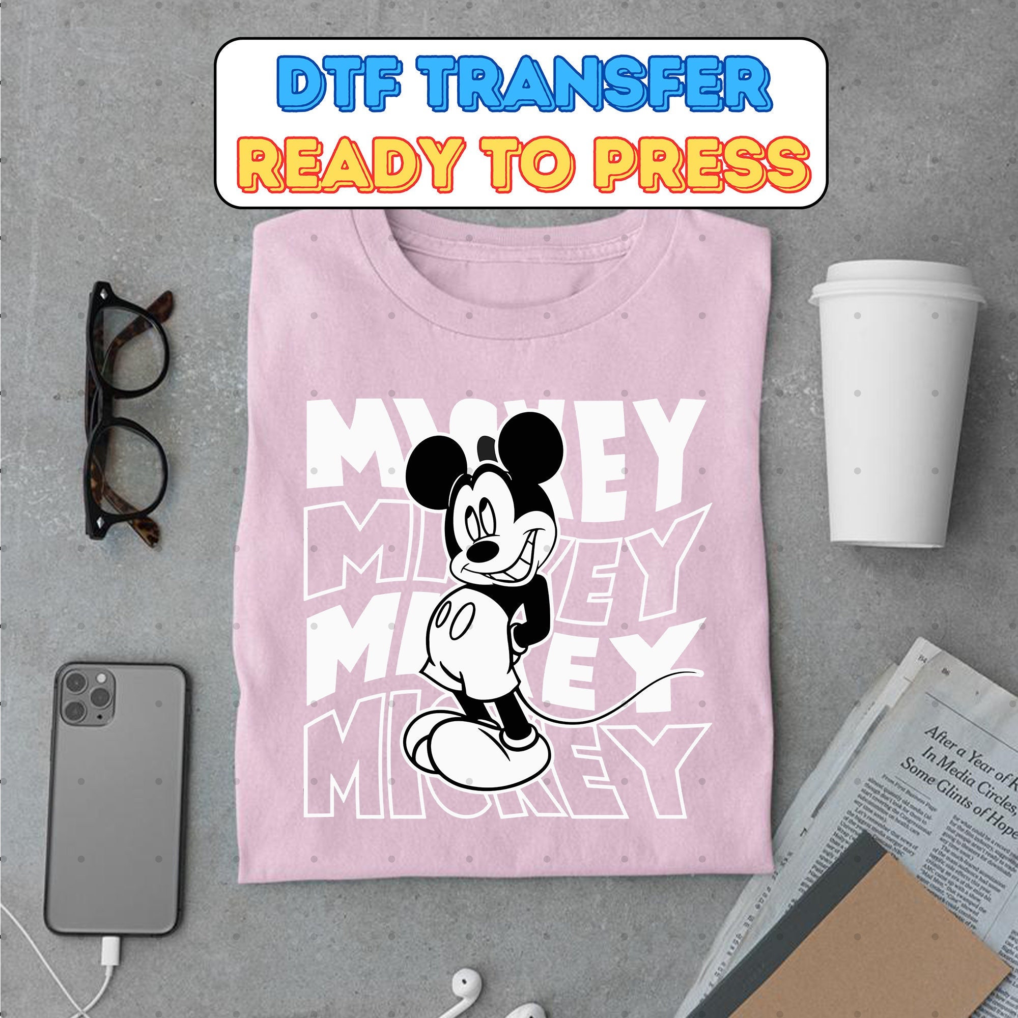 Mickey Mouse Heat DTF Transfer Ready to Press, Disney Family Vacation ...