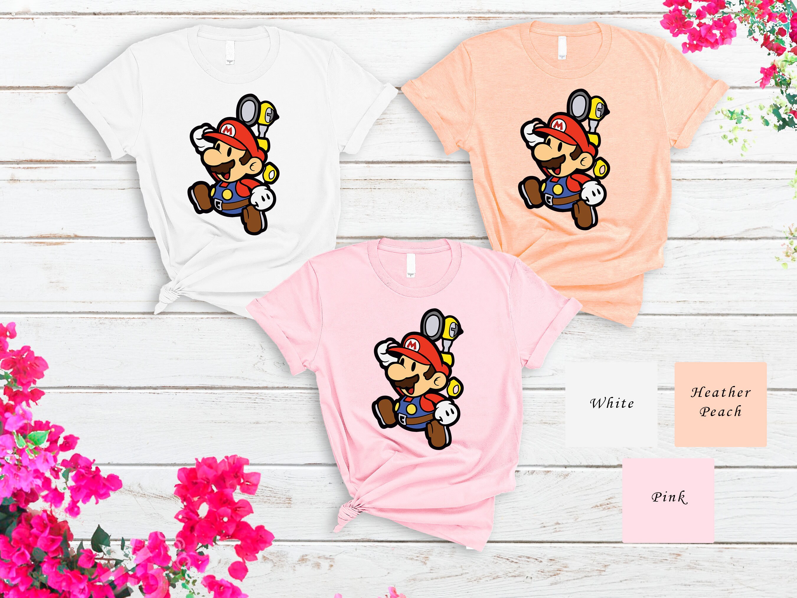 Super M Bros T-Shirt, Camiseta Super Mario M Bros Y Amigos Para Hombre ...