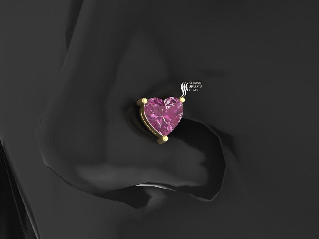 Pink Diamond Labret 18g Ear Piercing Daith Cartilage Rose Gold, Hear ...
