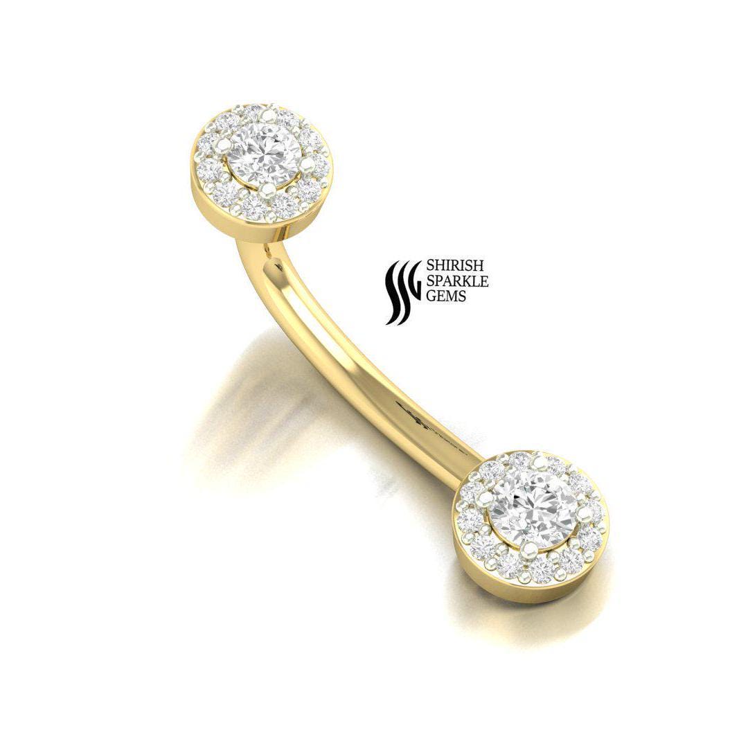 Lab Diamond Belly Button Navel Piercing Post Lab Diamond Belly Button ...