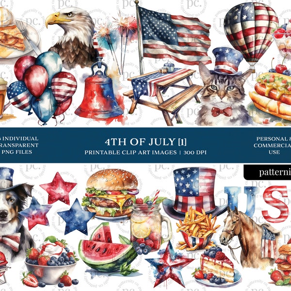 4th of July Clipart - Etsy
