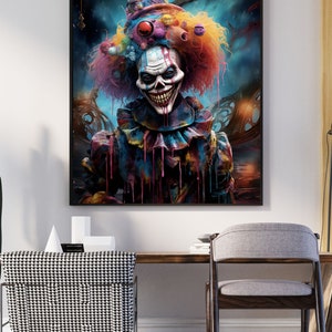 Psychedelic Alien Carnival Clown Digital Print Horror Art - Etsy