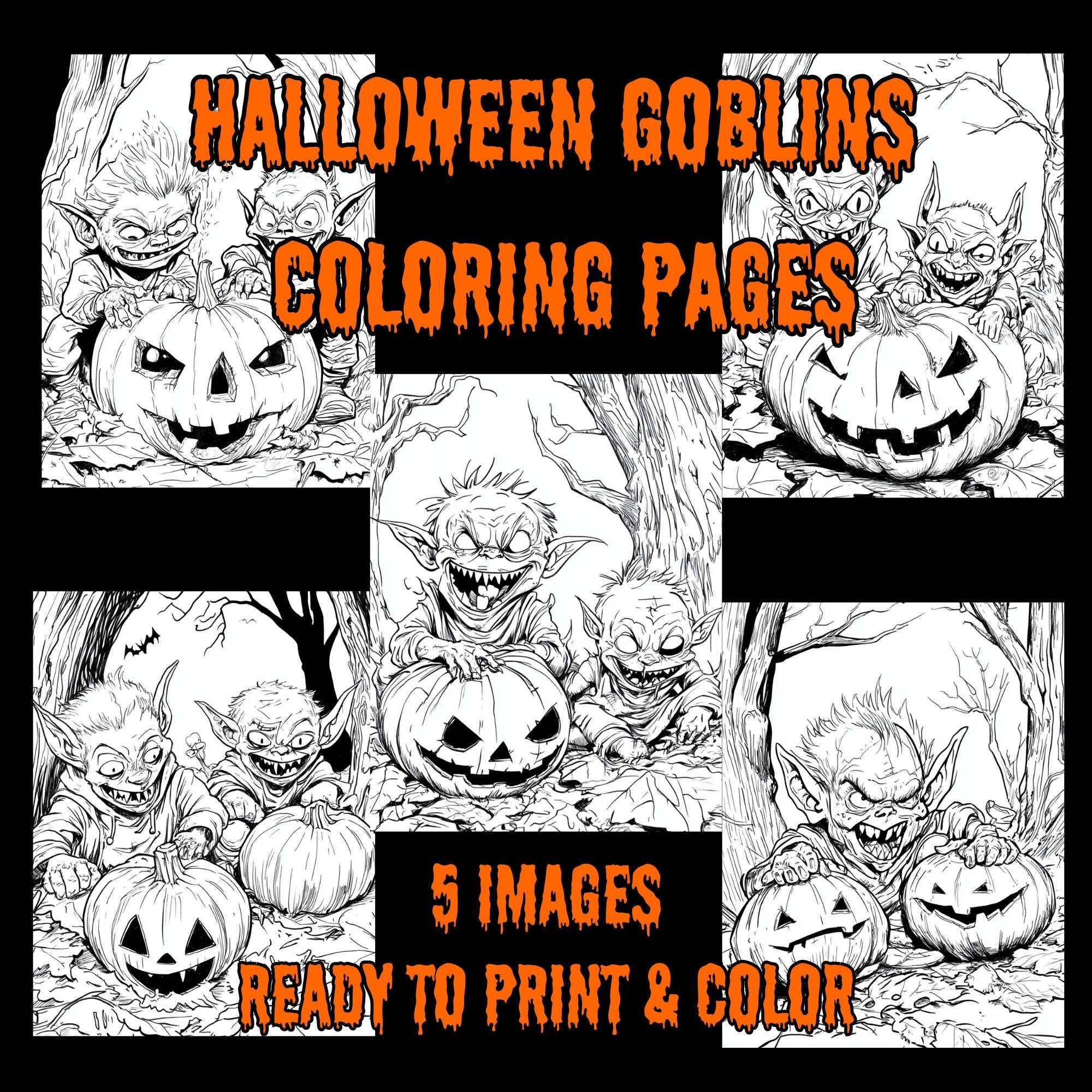 Halloween Goblins Coloring Pages, Halloween Printable, Halloween Color ...