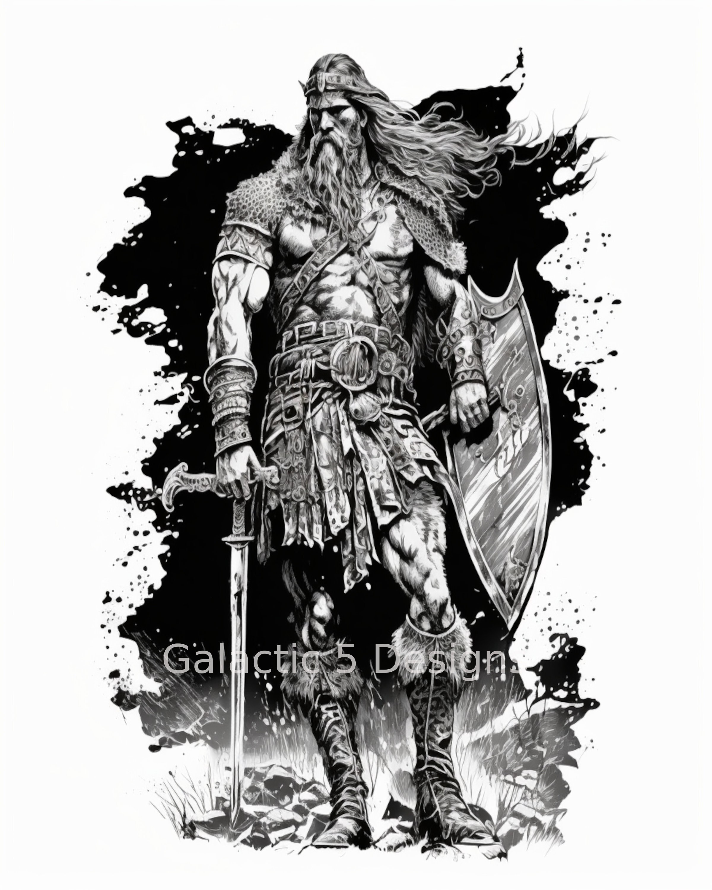 Viking Warrior Art Print, AI Generated, Digital Download, Viking Art ...