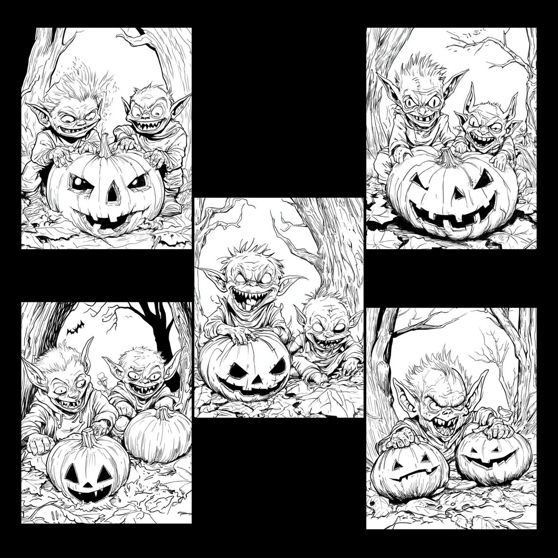 Halloween Goblins Coloring Pages, Halloween Printable, Halloween Color ...