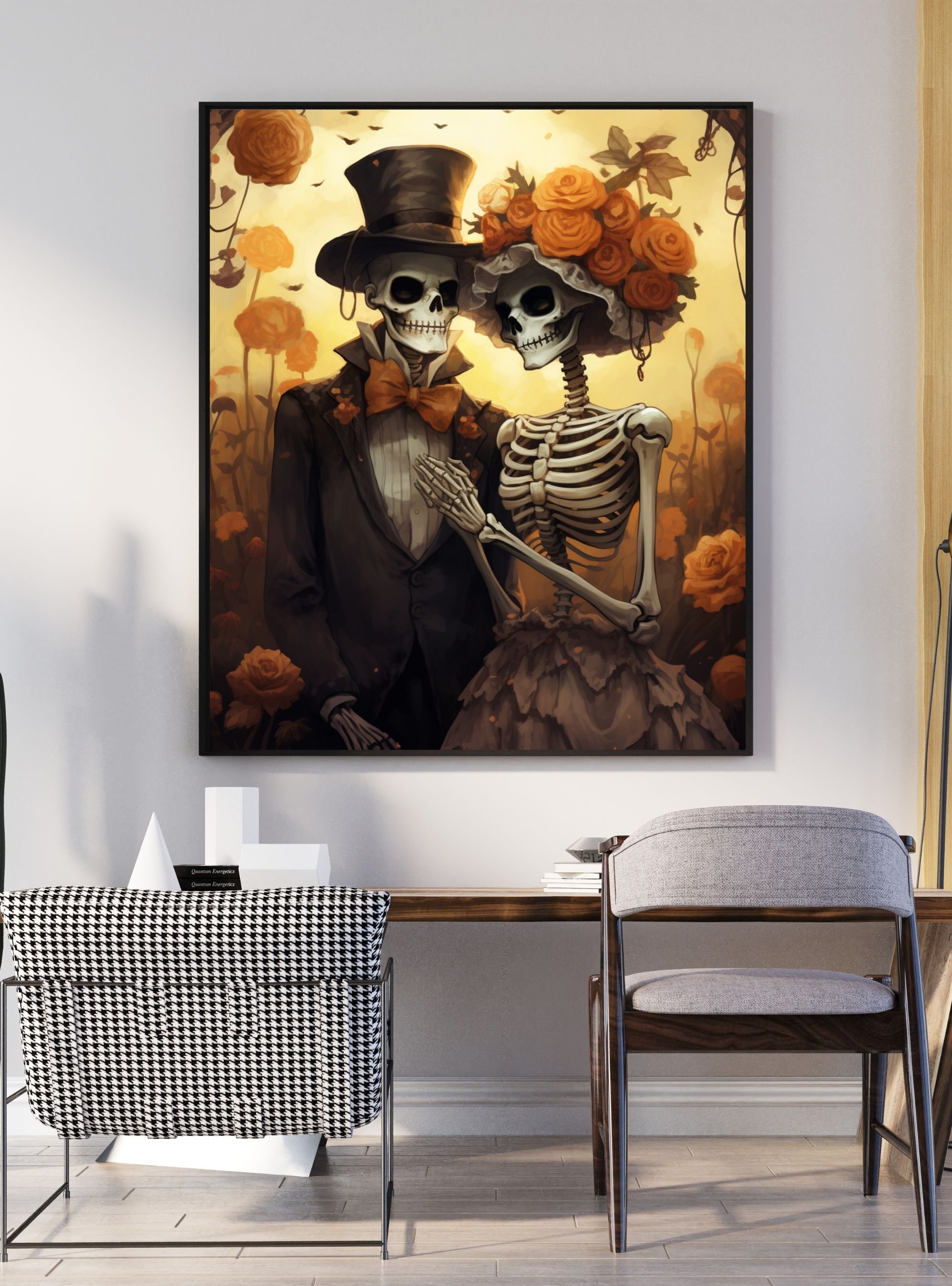 Halloween Skeleton Husband & Wife Digital Download Art Print ...