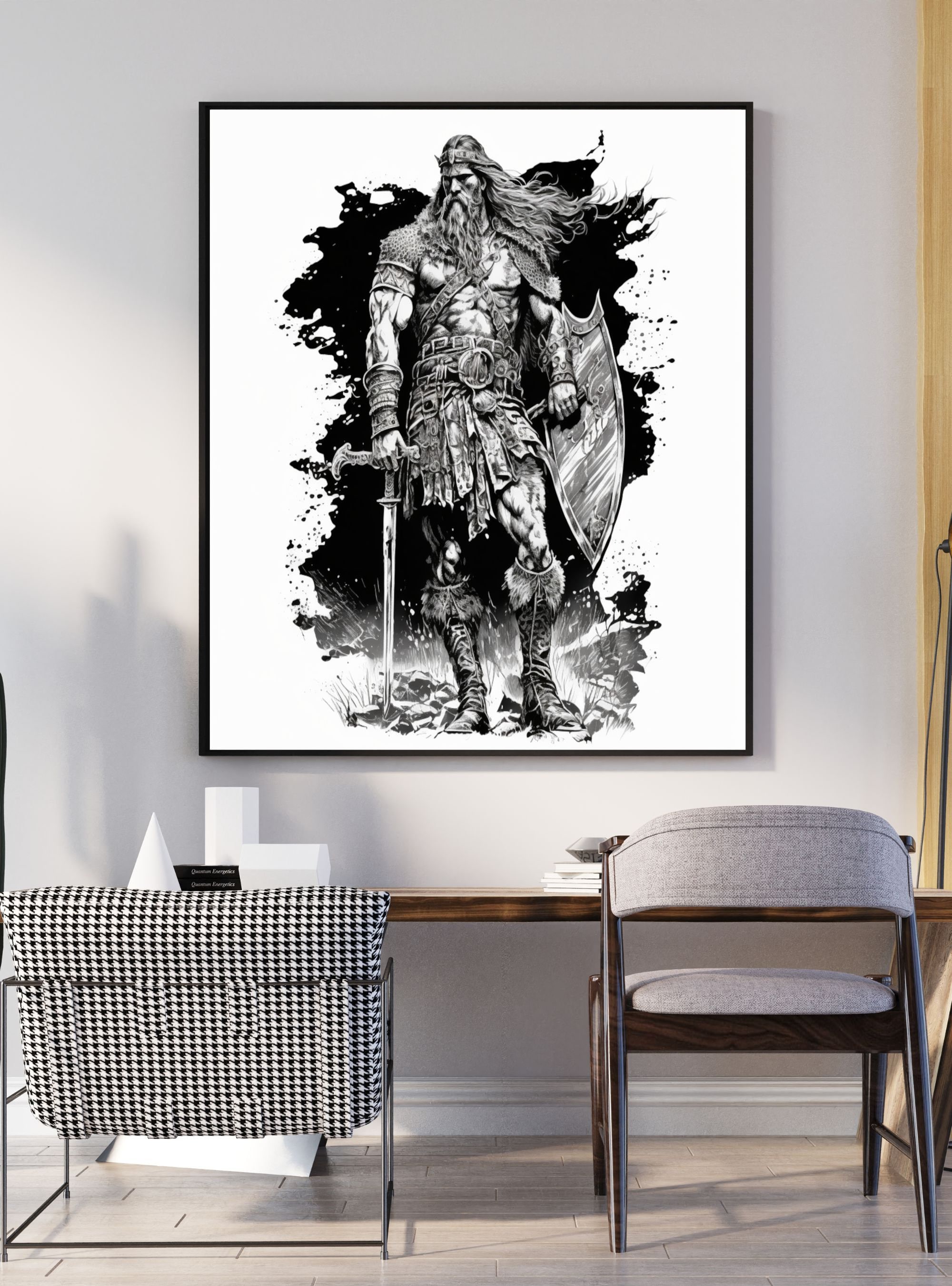 Viking Warrior Art Print, AI Generated, Digital Download, Viking Art ...