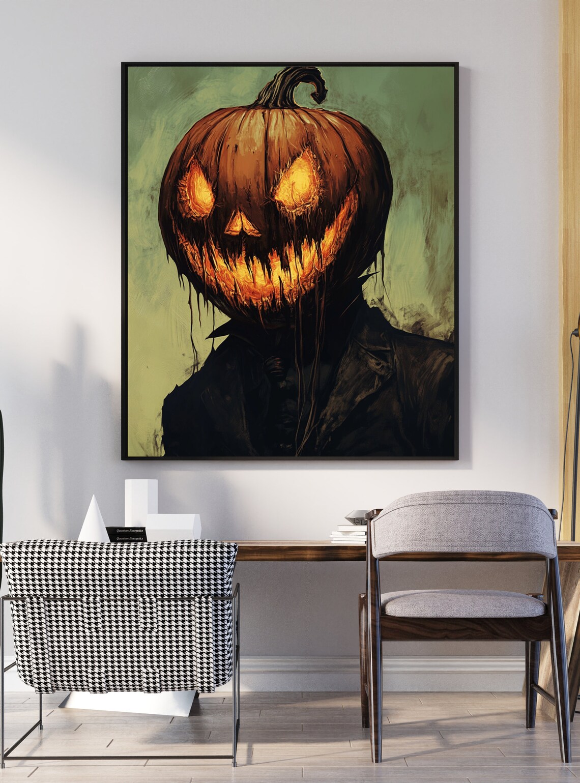 Halloween Pumpkinhead Man, Creepy Pumpkin Art, Digital Art Print, Wall ...