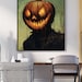 Halloween Pumpkinhead Man, Creepy Pumpkin Art, Digital Art Print, Wall ...