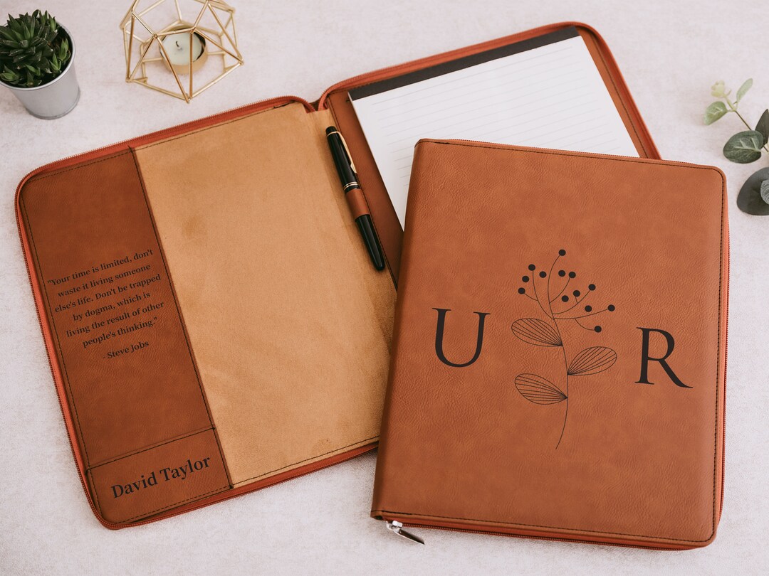 Custom Refillable Portfolio, Customized Leather Portfolio, Personalized ...