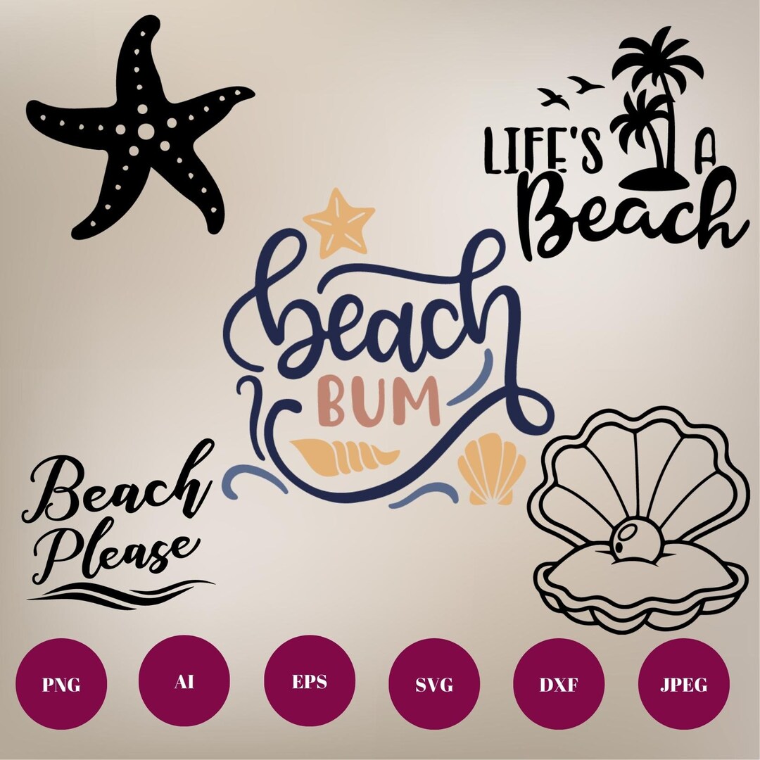 Summer Beach Bundle SVG, Beach Svg Bundle, Summertime, Funny Beach ...