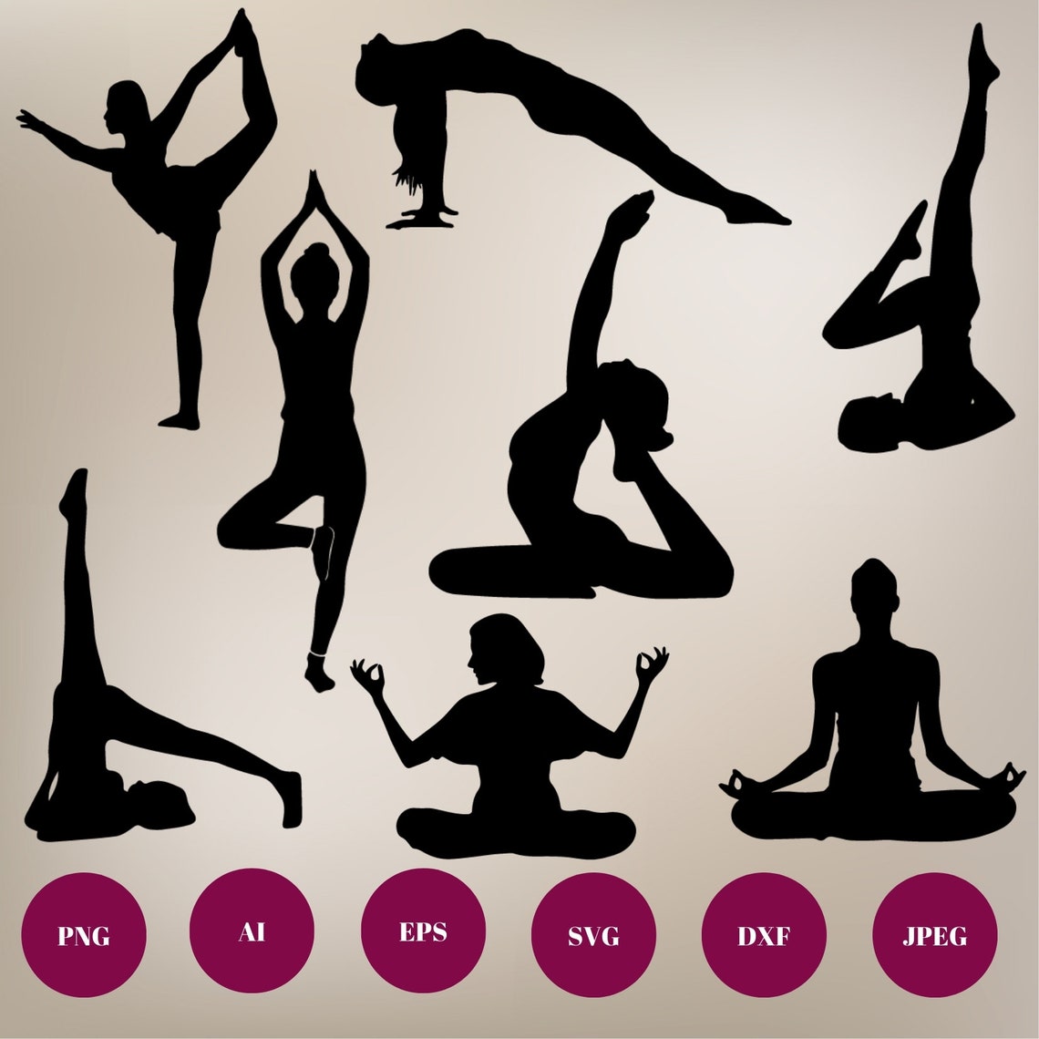 Yoga SVG Meditation SVG Yoga Pose Vector Yoga Clipart Yoga Cricut Yoga ...