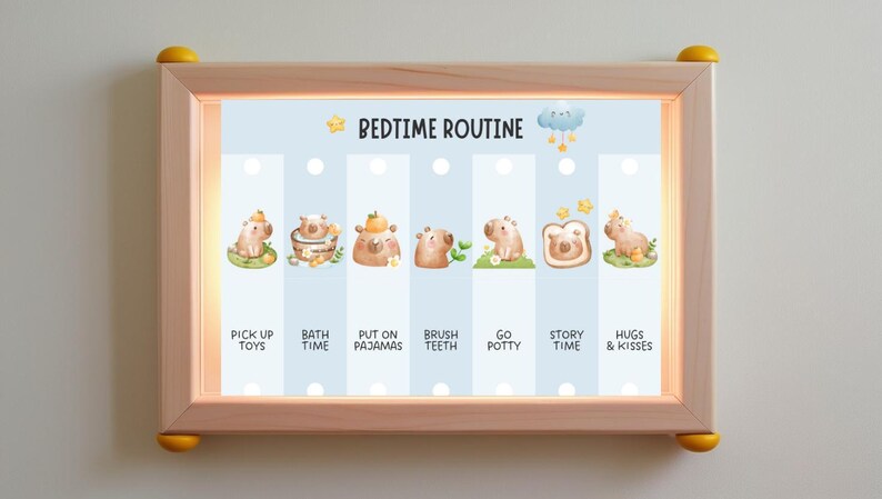 Morning Bedtime Routine Chart, Printable Folding / Flip Chart : Kids ...