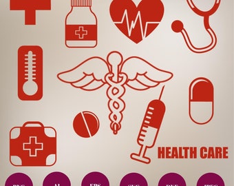Medical Icons Svg Bundle Design Svg Cut Files Svg Files for Cricut ...