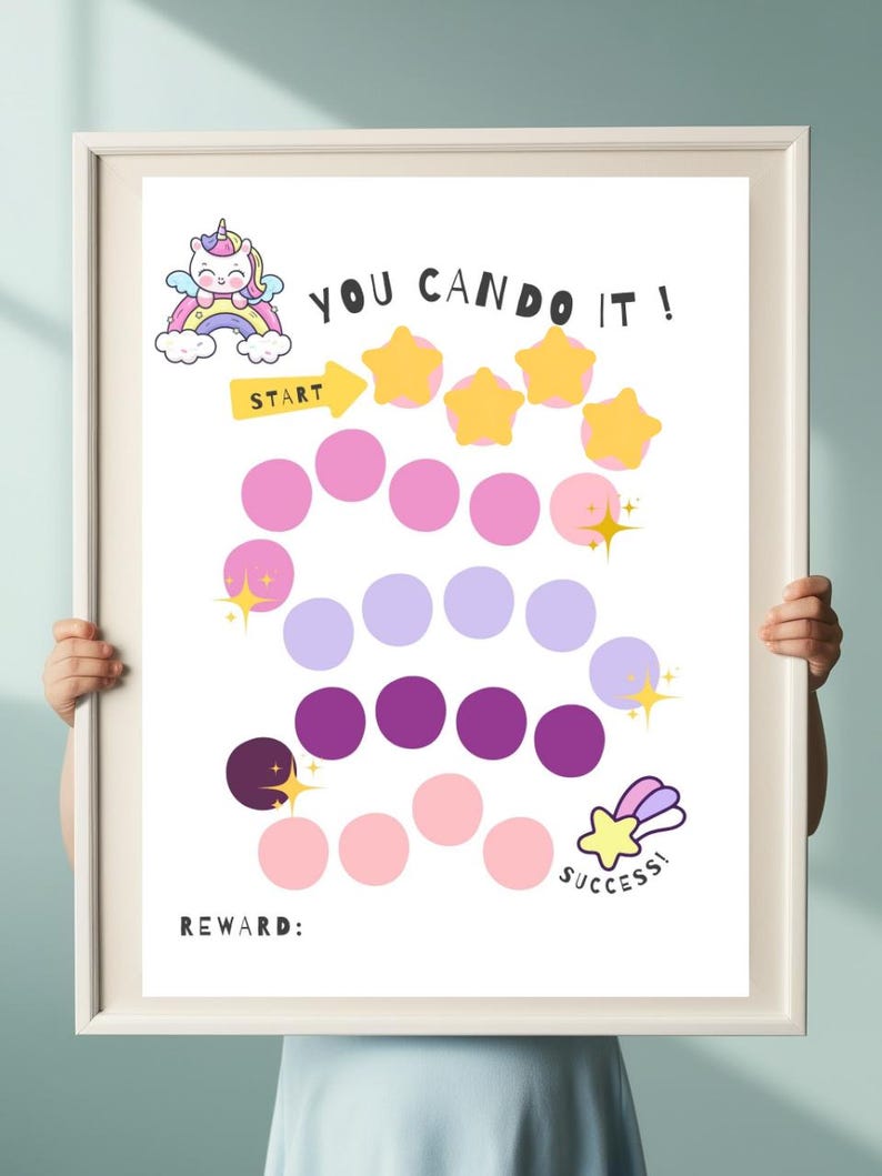 Unicorn Reward Chart Printable Routine Sticker Chart for Kids Behavior ...