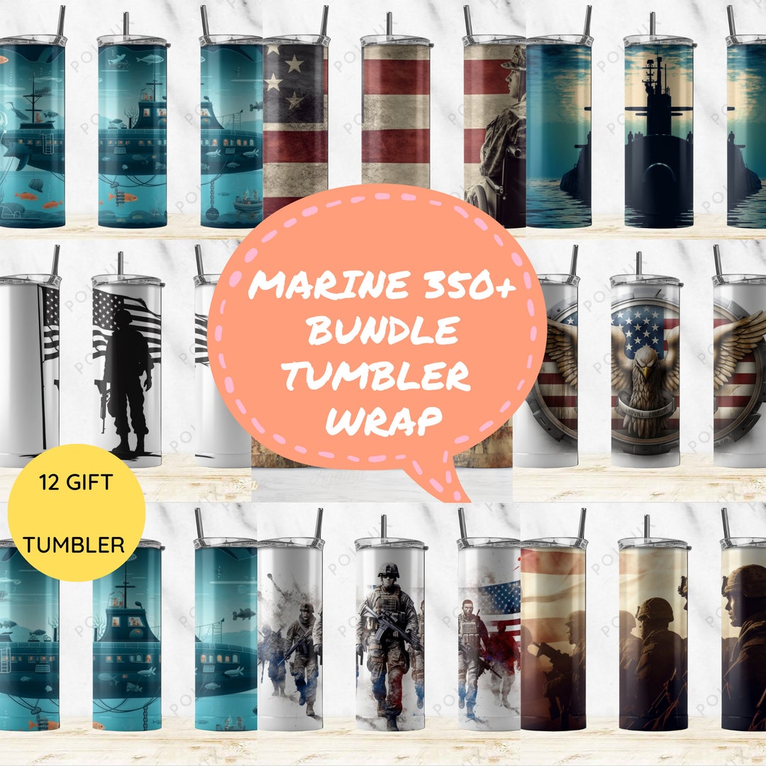 Marines Tumbler 20oz Sublimation Design Marine Tumbler Wrap USA Flag ...
