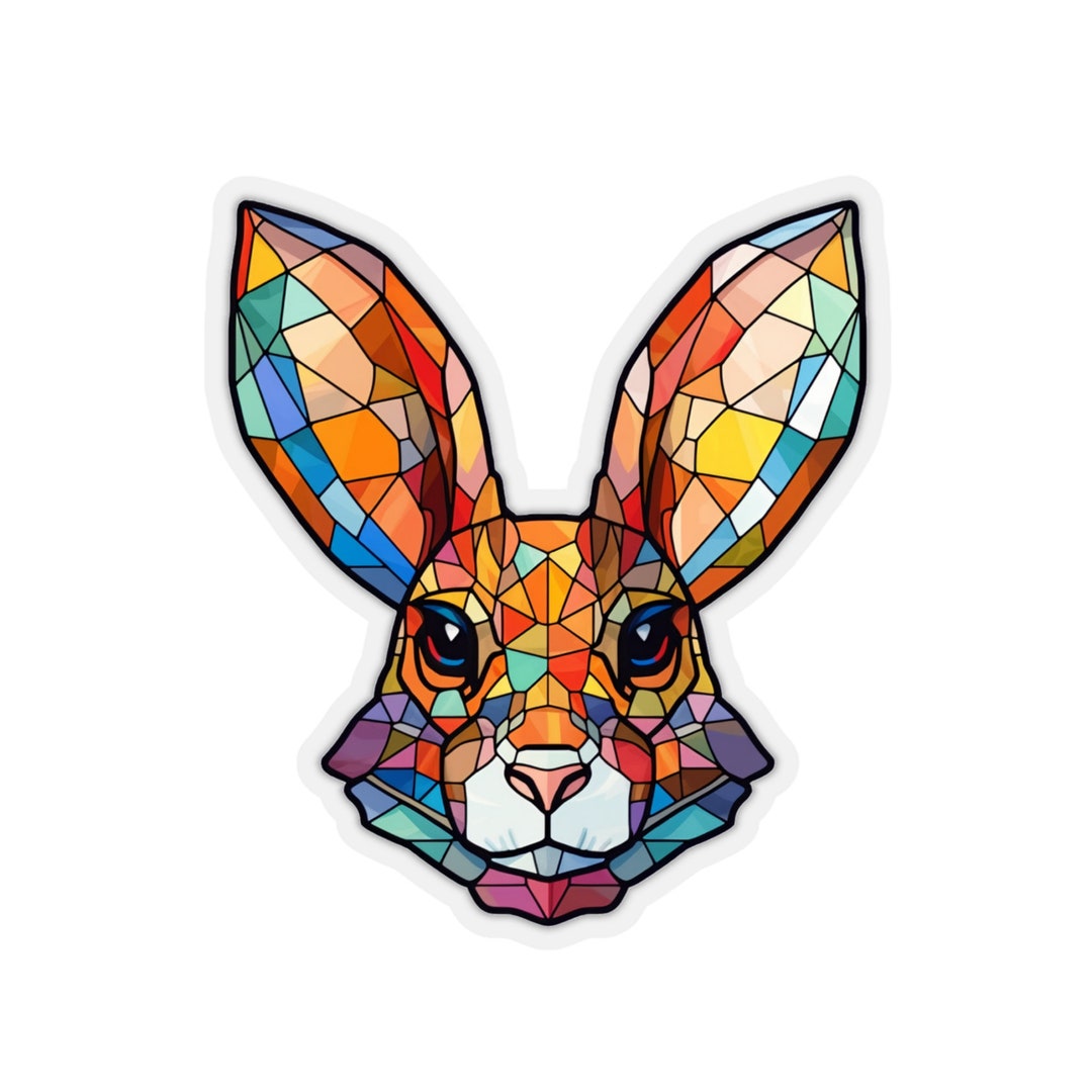 Animal Sticker RABBIT Animals Stained Glass Style Stickers Gift for Her ...