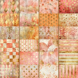 Printable Paper Peach Theme, 52 Sheets, Big Bundle Backgrounds, Digital ...