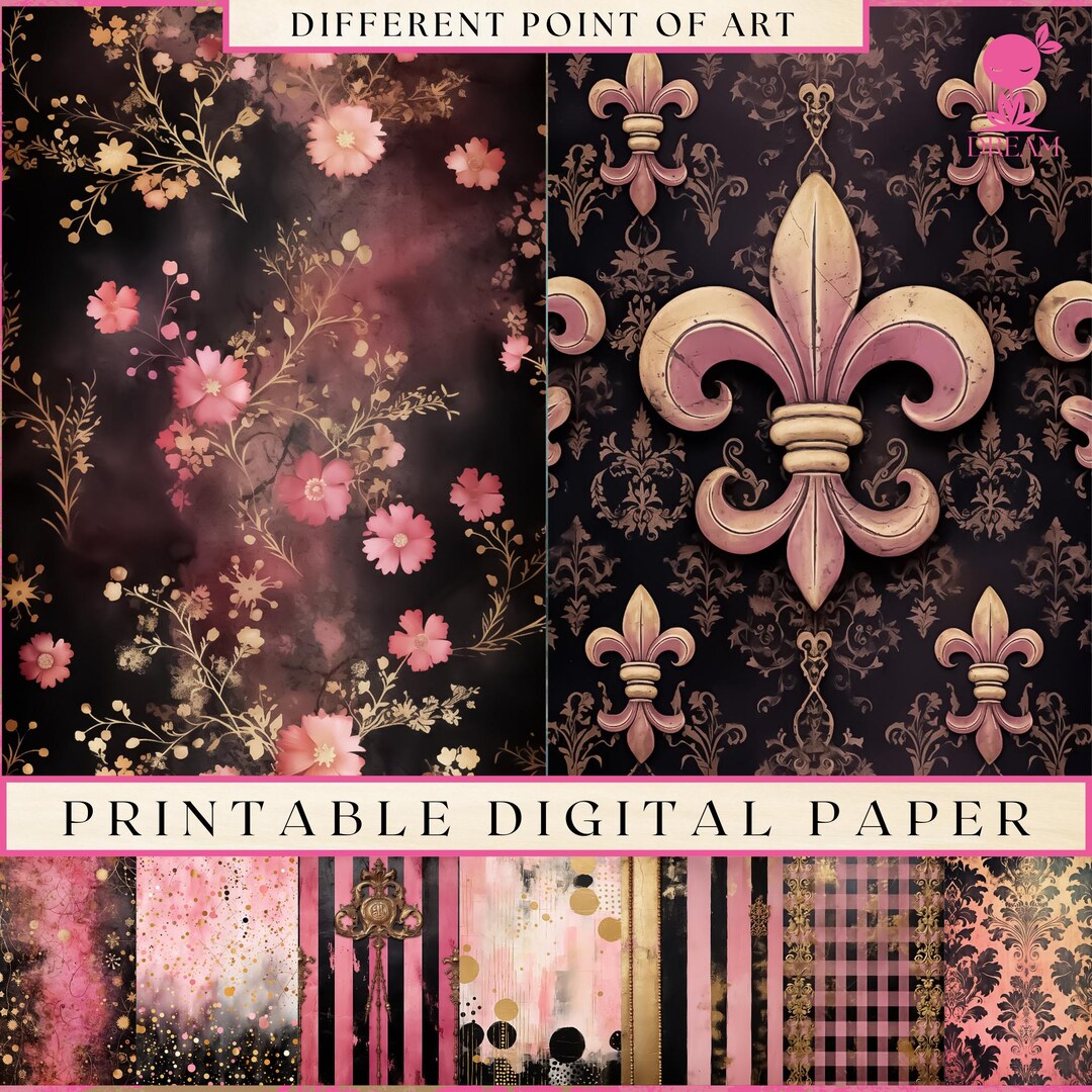50 Double A4 Patterns, 50 Sheets of Damask Pattern, Stripes, Dots ...